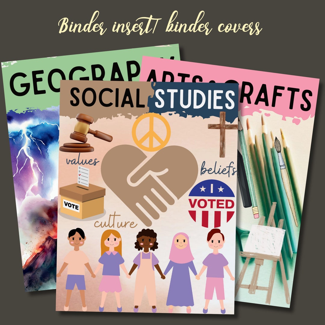 School Subjects Binder Cover 3, Elementary School Binder Inserts ...