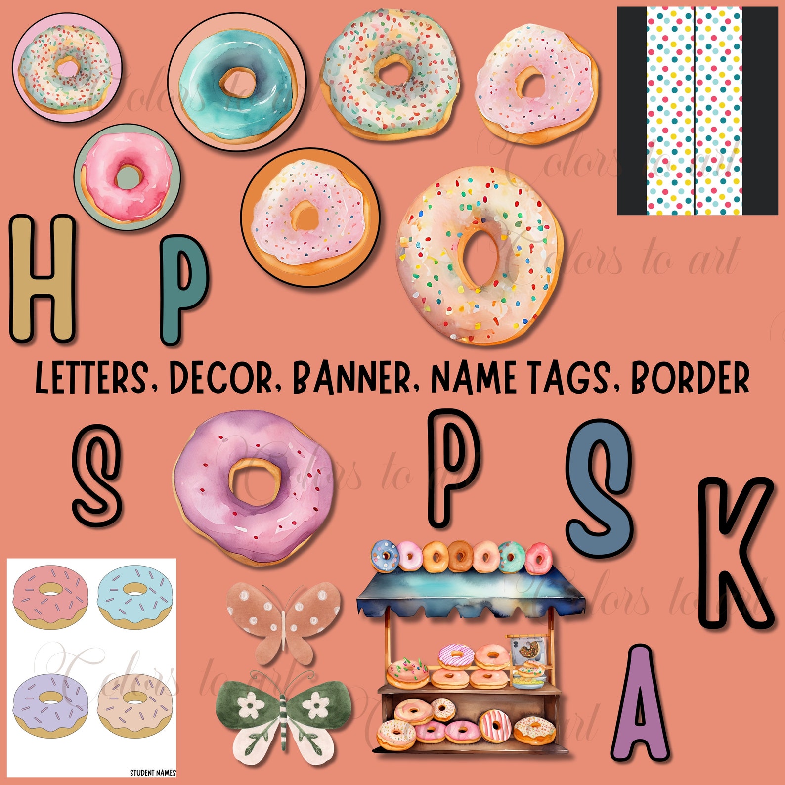 Summer Bulletin Board Kit June and July Donut Bulletin Board Classroom ...