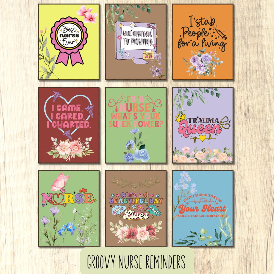 Nurse Daily Reminders Printable Set Office Room Decor Bulletin Board ...