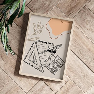 Math Printable Posters Math Bulletin Board Kit Math Boho Wall Art Set ...