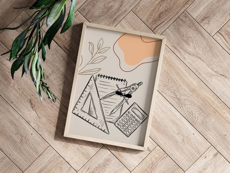Math Printable Posters Math Bulletin Board Kit Math Boho Wall Art Set ...