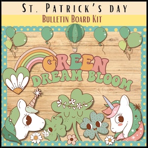March Bulletin Board Kit St. Patrick's Day Bulletin Board Door Kit ...