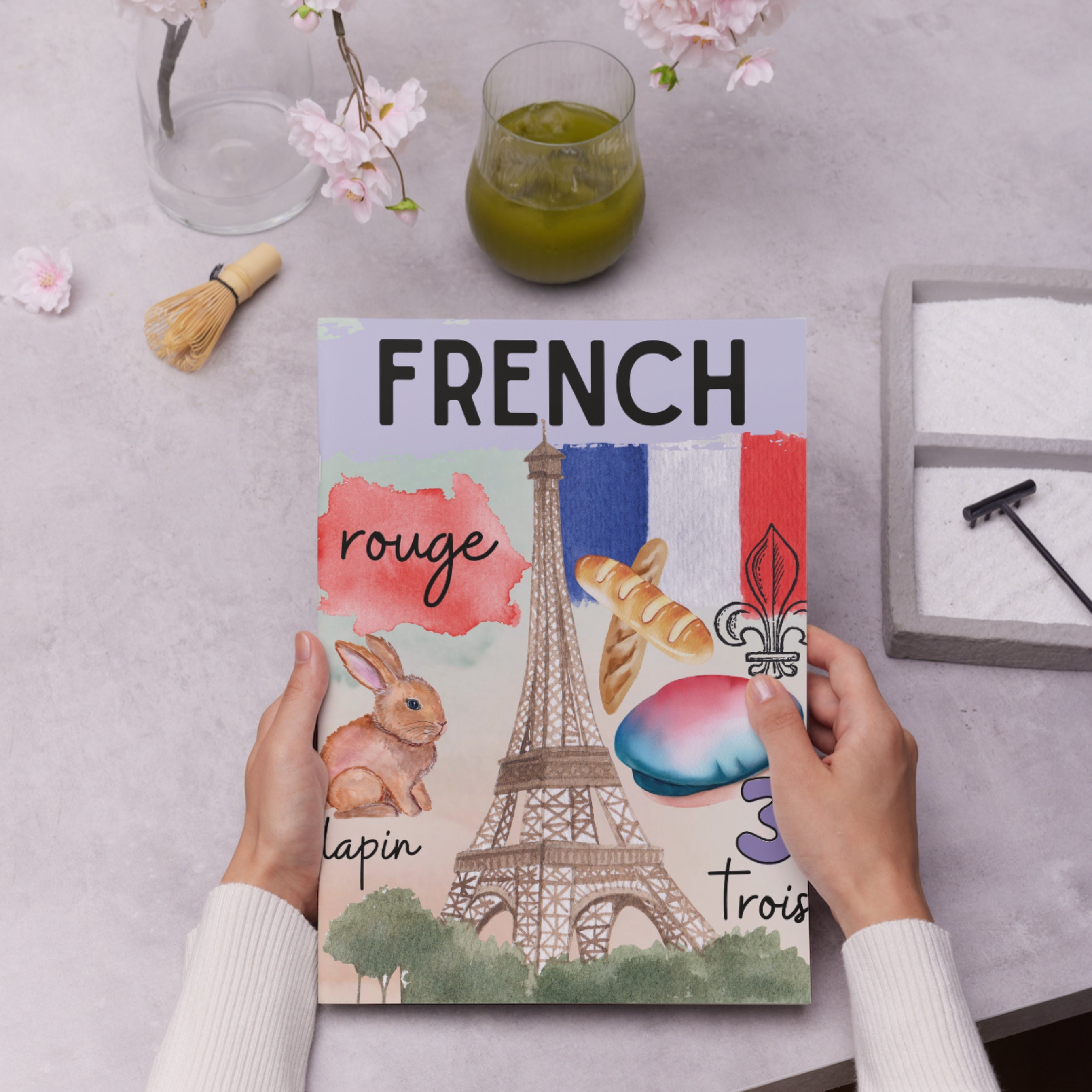 French School Subjects Binder Cover, Watercolor Design (digital ...