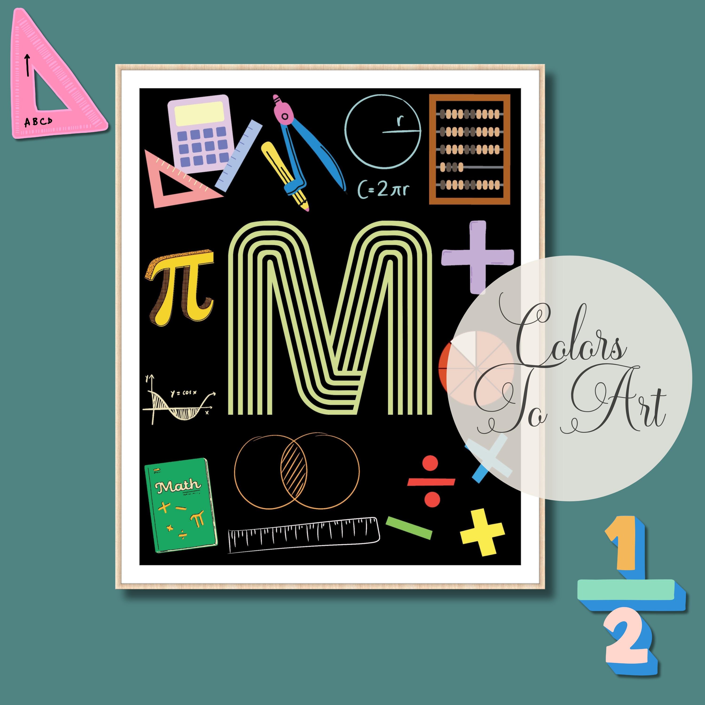 Math Classroom Poster Set Math Teacher Gift Teacher Poster Printable ...