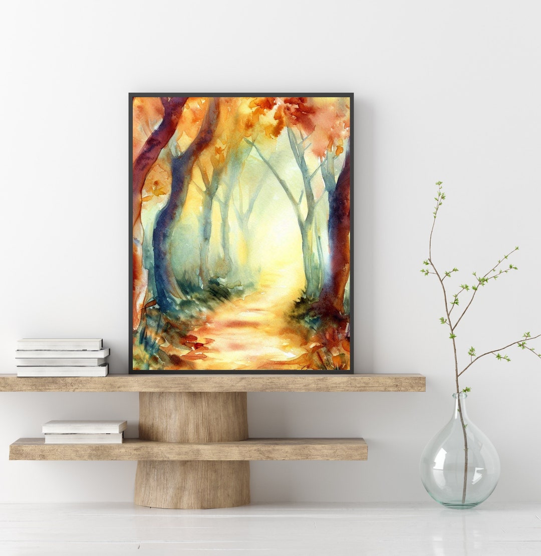 Watercolor Fall Print, Fall Printable Art, Autumn Wall Art, Watercolor ...