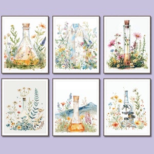 Science Wall Prints Watercolor Prints Chemistry Posters Scientist Gift ...