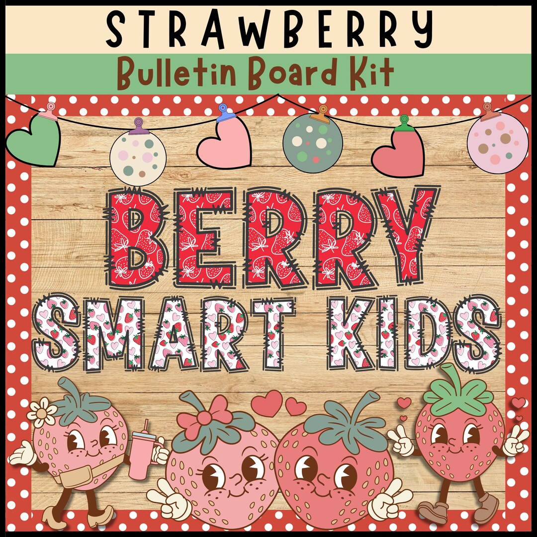 Strawberry Bulletin Board Kit Fruit Bulletin Board Modern Classroom ...