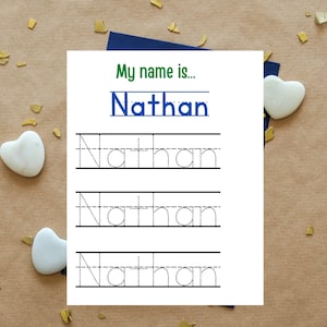 Name Trace Worksheet, DIGITAL FILE, Printable for Pre Schoolers ...