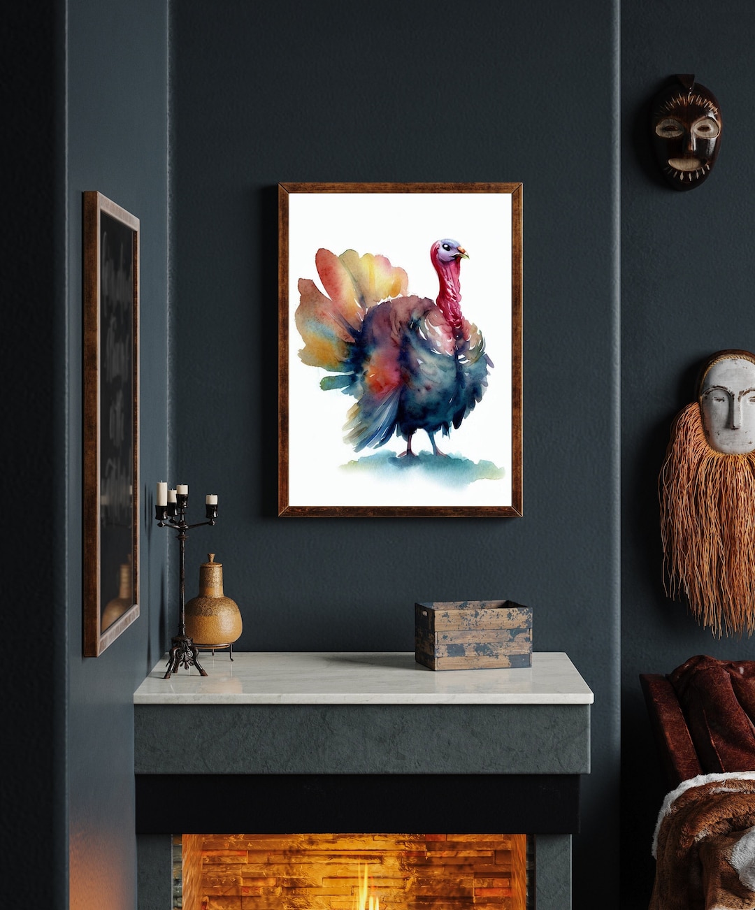 Thanksgiving Decor, Turkey Art Print, Watercolor Painting, Thanksgiving ...