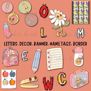 Back to School Bulletin Board Retro Classroom Decor Classroom Door ...