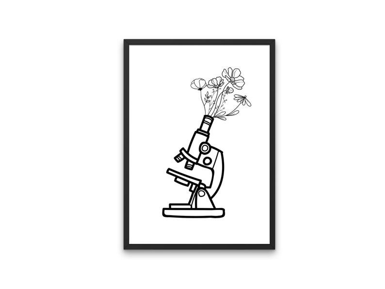 Microscope Art Print Instant Download Science Poster - Etsy