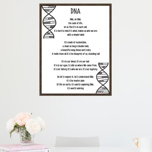 DNA Poem, Science Posters, Classroom Decor, Gift to a Science Teacher ...