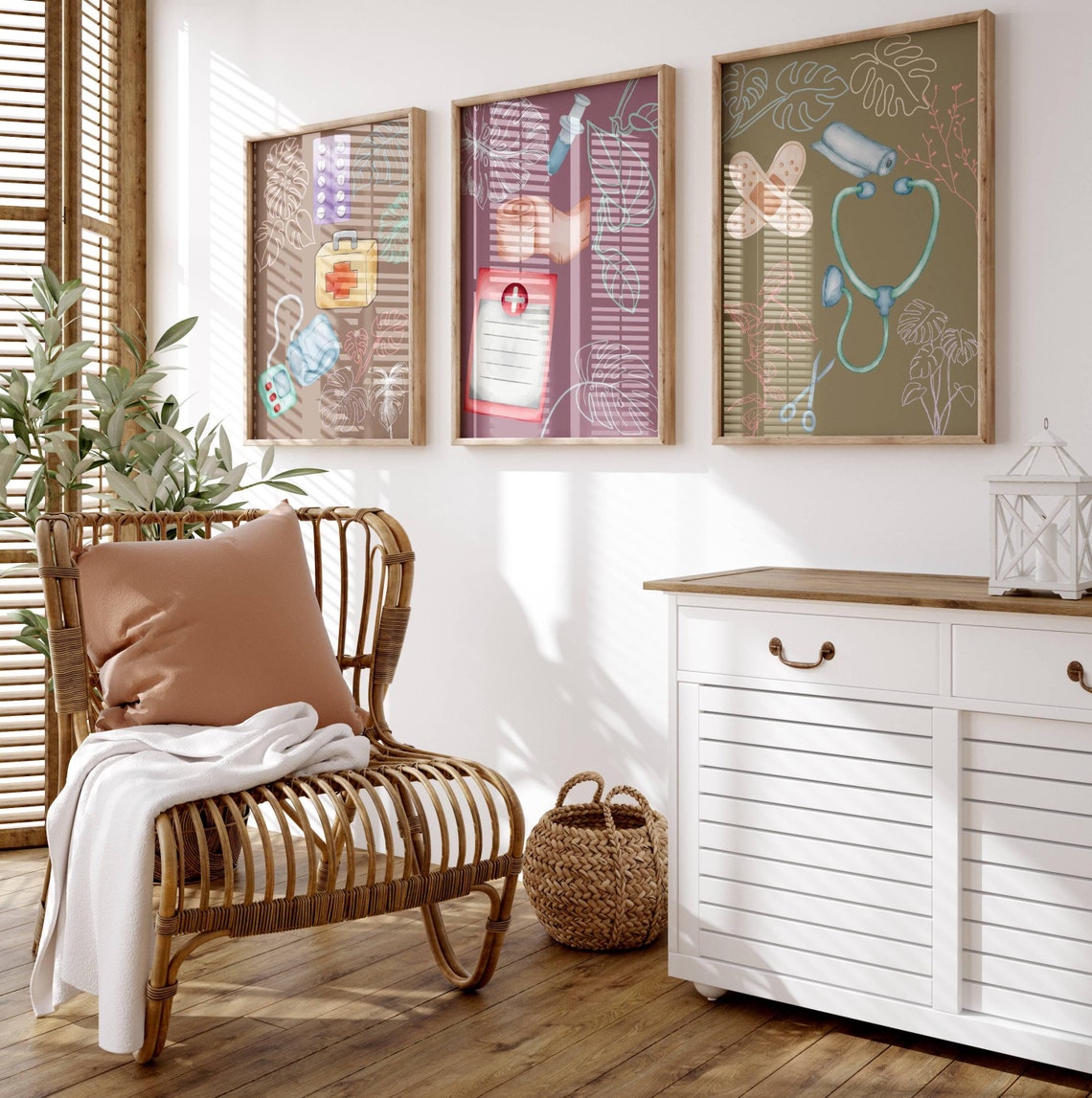School Nurse Office Wall Art Set of 3 Health Office Decor Nurses ...