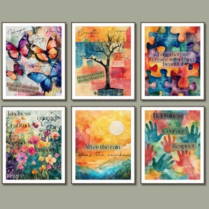 Growth Mindset Printable Set of 6 School Counselor Office Room Decor ...