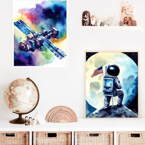 Space Wall Art Set of 9, Printable Space Poster, Space Themed Nursery ...