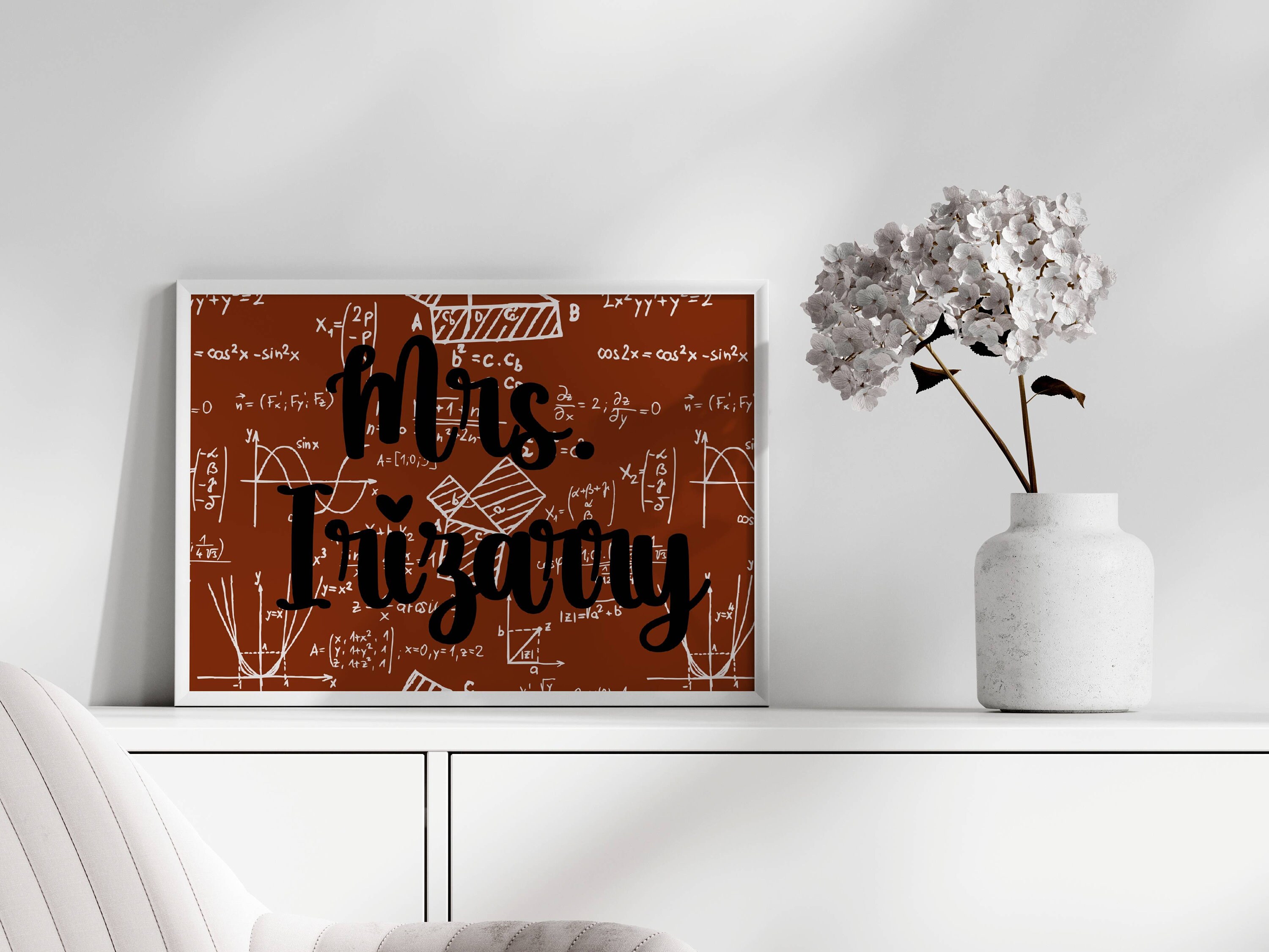 Personalized Math TEACHER SIGN Custom Math Teacher Door Sign Math ...