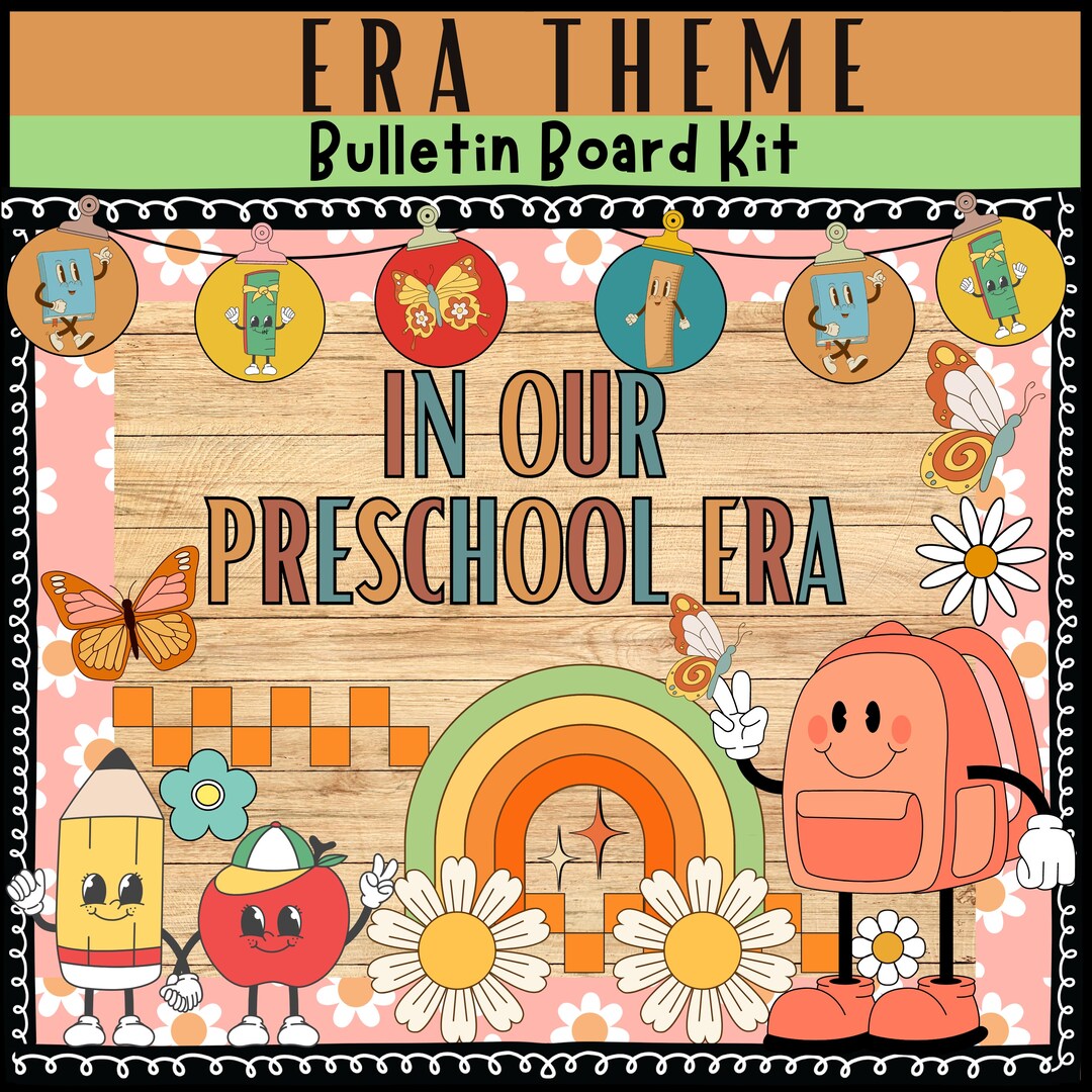 In Our Era Bulletin Board Kit Retro Groovy Classroom Decor Preschool ...
