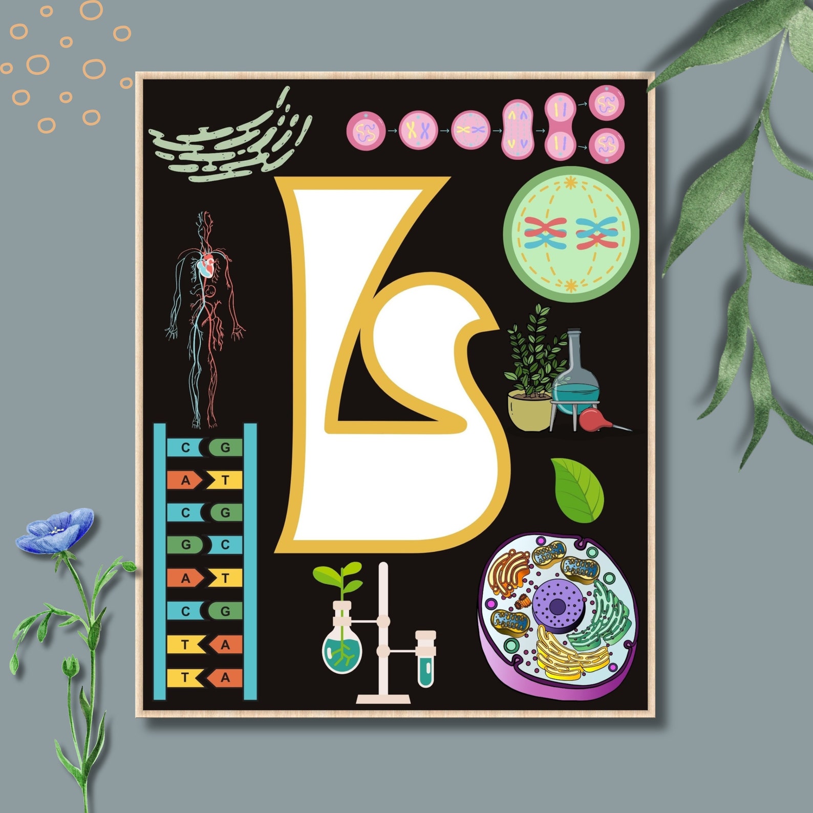 Biology Art Poster Biology Gift Science Poster Biologist Gift ...