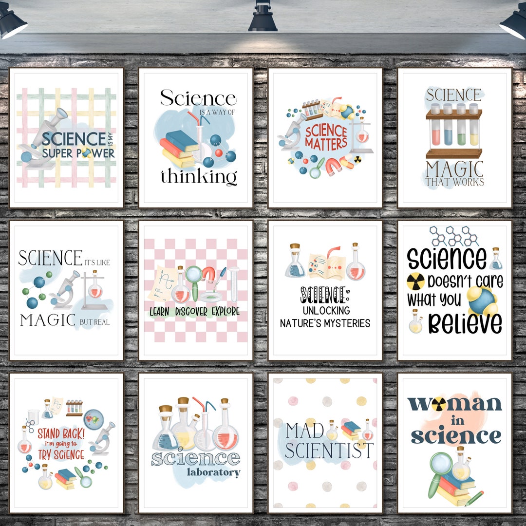 Science Classroom Poster Set Home School Decor Classroom Decor High ...