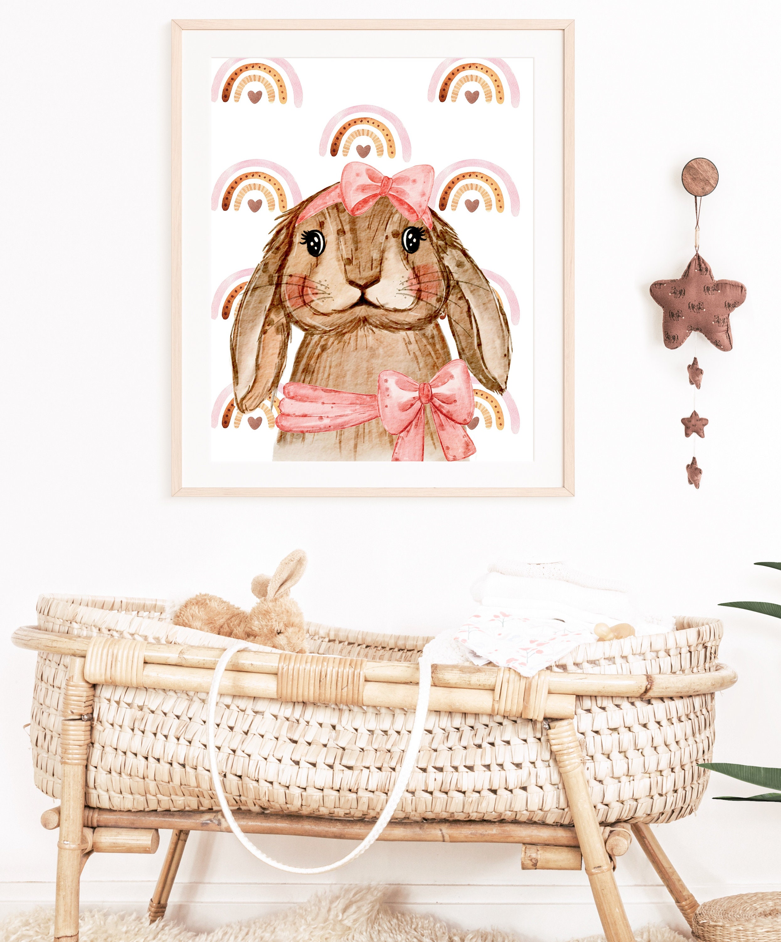 Watercolor Bunny Painting Cute Rabbit Animal Painting Girl Bunny ...