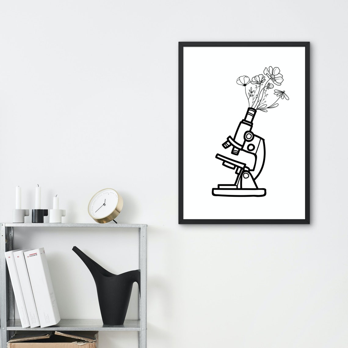 Microscope Art Print Instant Download Science Poster - Etsy