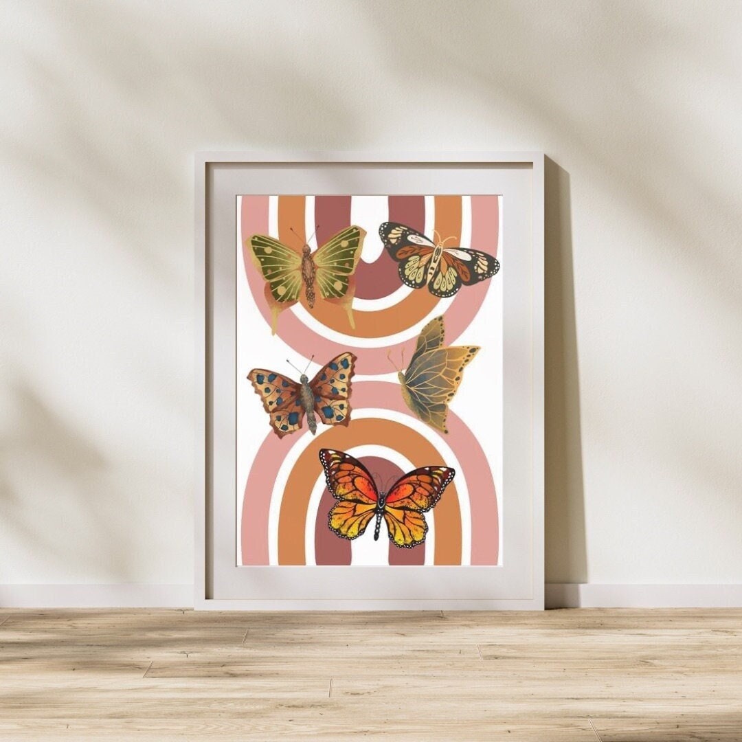 Boho Butterflies, Nursery Printable Art, Butterflies Wall Art, Girl ...