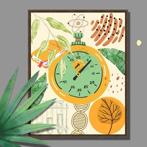 Science Wall Prints, Boho Watercolor Prints, Green Prints, Boho ...