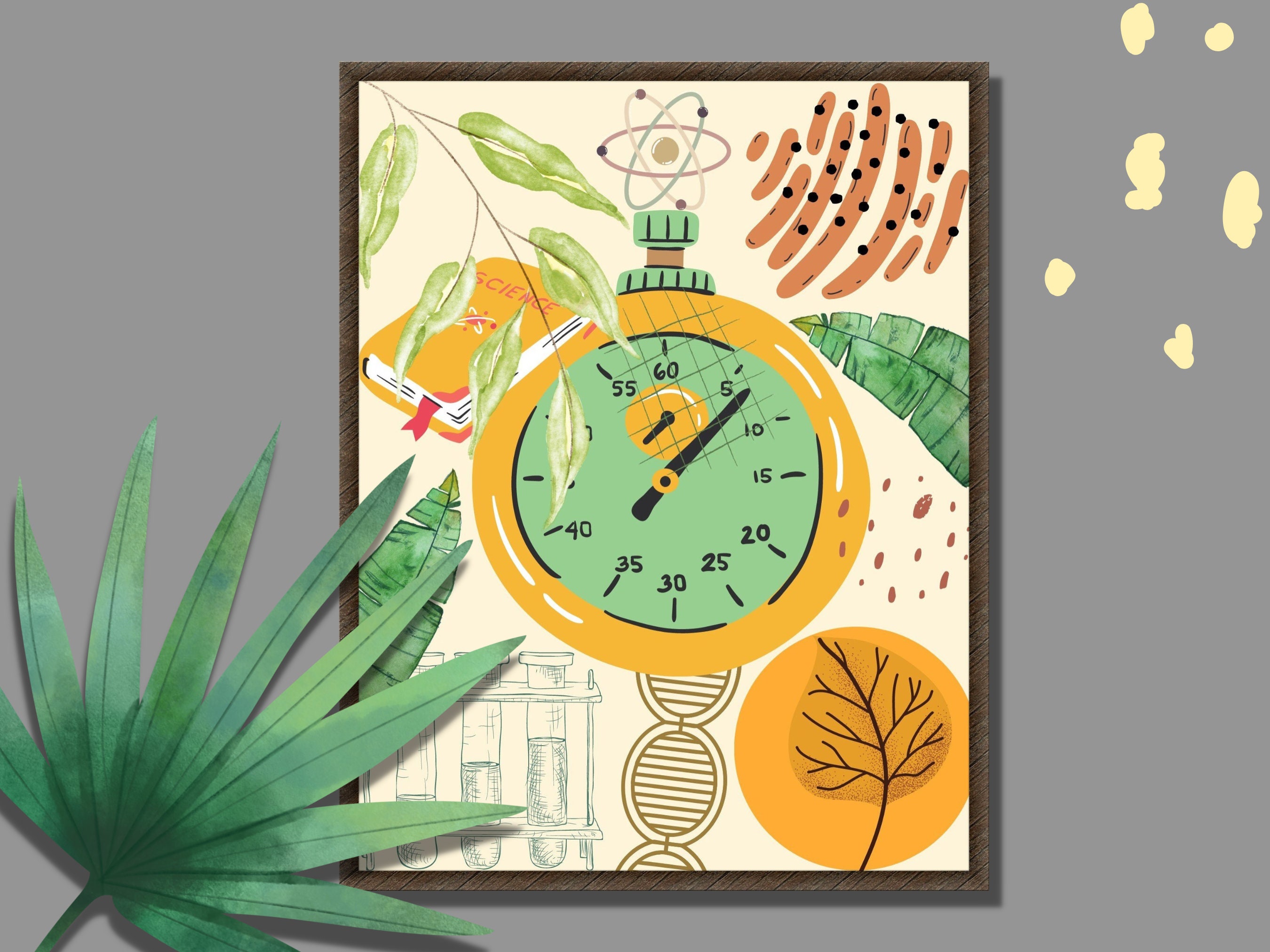 Boho Science Classroom Prints, Watercolor Biology Chemistry Art ...