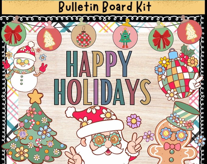 Merry and Bright Christmas Classroom Bulletin Board | Bulletin Board ...