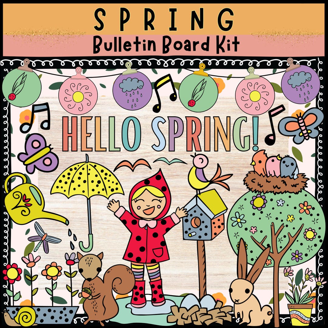 Spring Bulletin Board Kit Spring Classroom Decor Classroom Door Decor ...