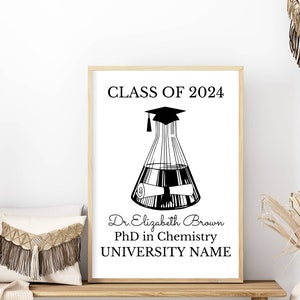 Custom Graduation Print, Personalized Graduation Gift, Chemistry ...