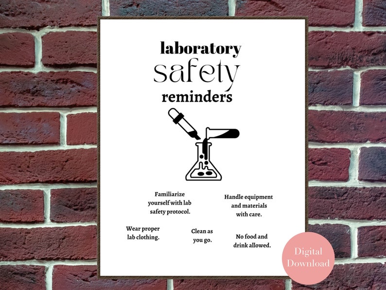 Lab Safety Poster, Science Classroom Art Print (digital Download ...