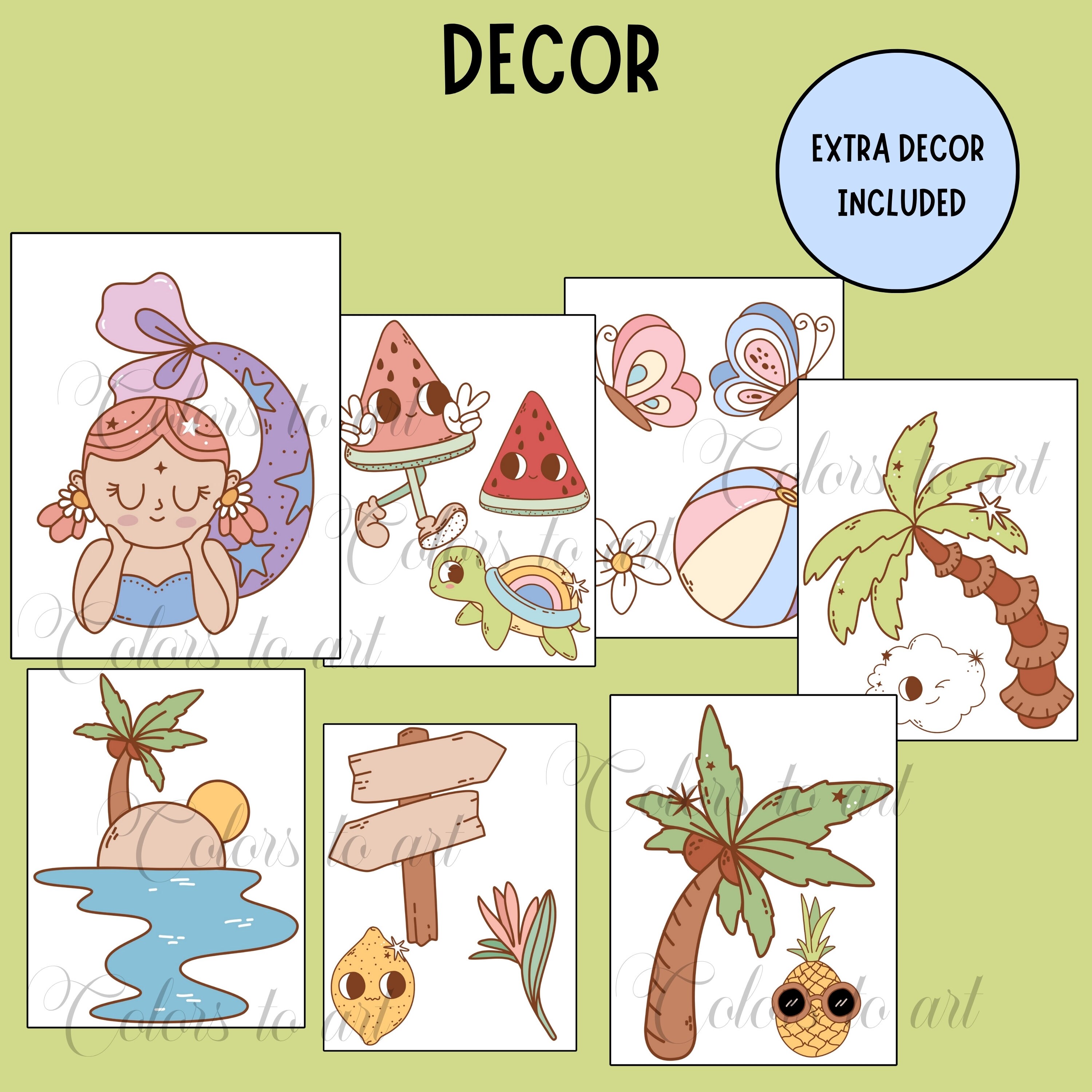 Retro Beach Themed Printable Bulletin Board Summer Board Summer Vibes ...