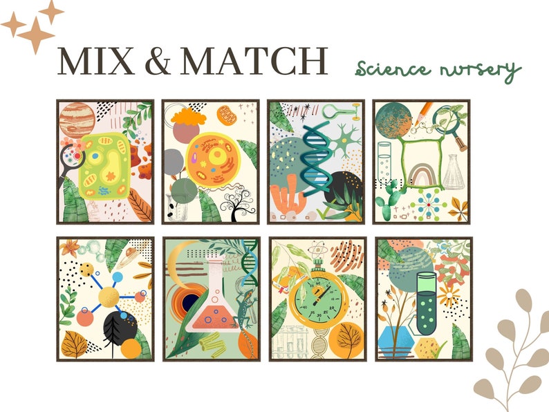 Science Nursery Wall Prints, Boho Nursery Prints, Biology Classroom ...