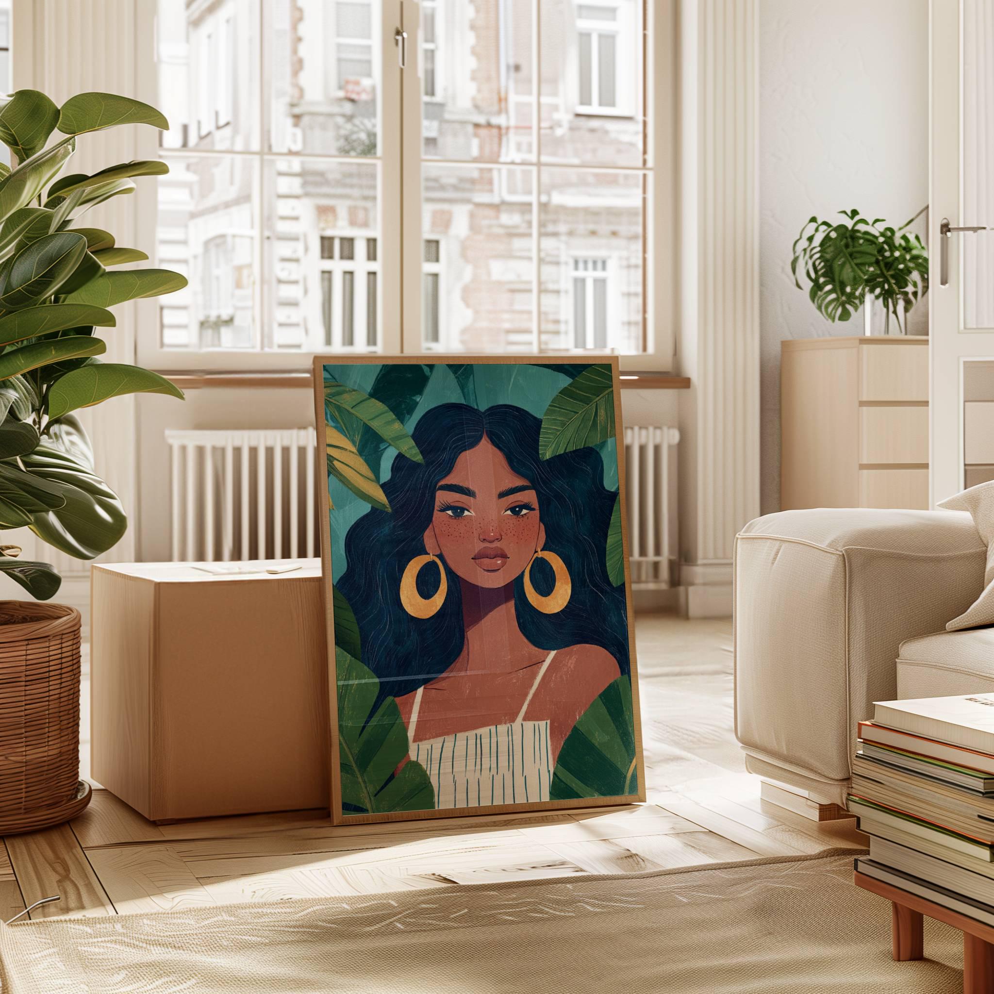 Contemporary Artwork Afro Woman Print Large Wall Art Black Woman Print ...