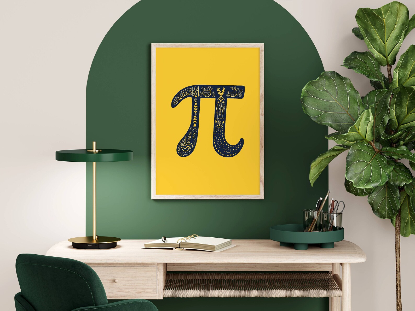 Pi Symbol Art Math Teacher Gift Math Art Mathematics Art Classroom Wall ...