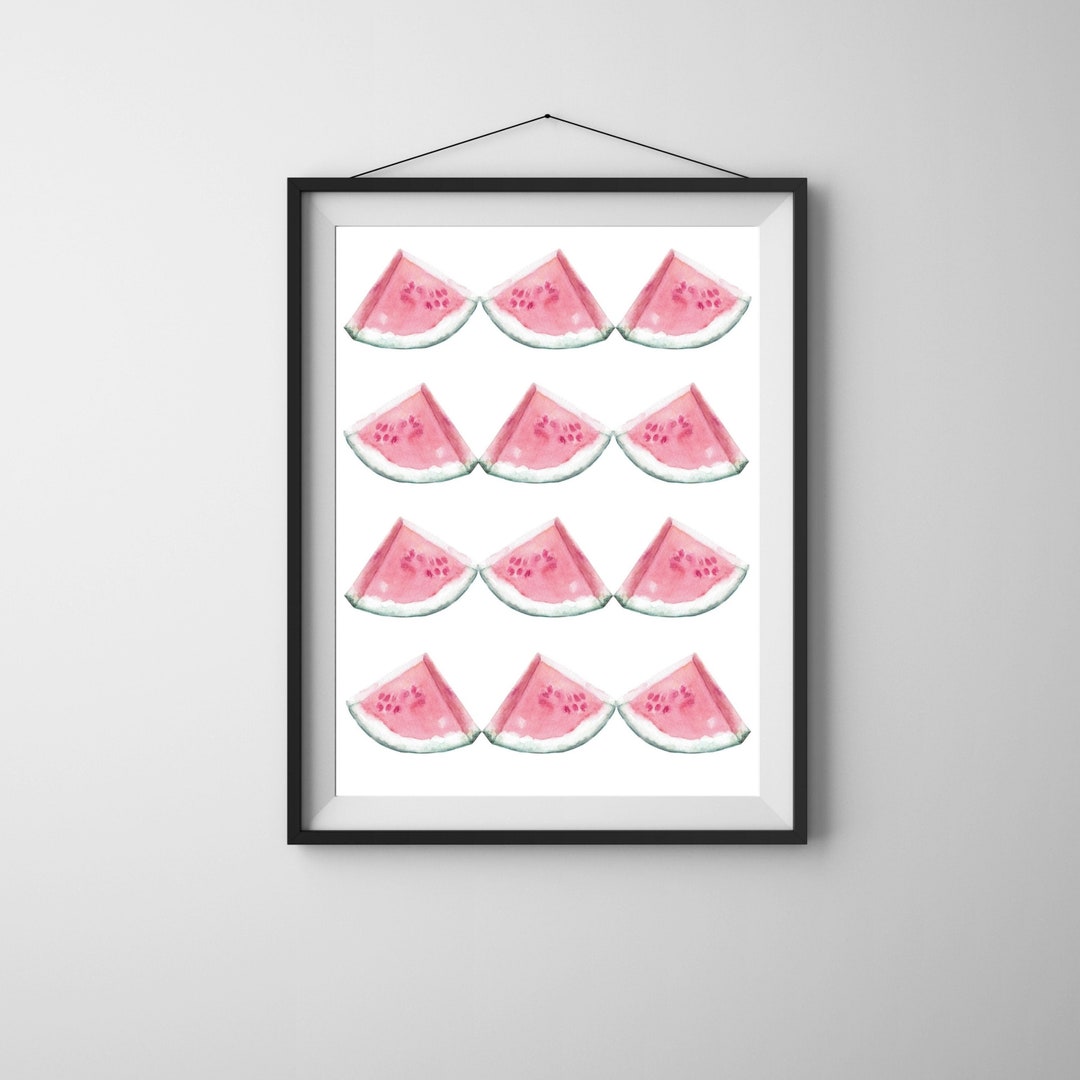 Watermelon Print, Nursery Wall Art, Summer Wall Decor, Pink Printable ...