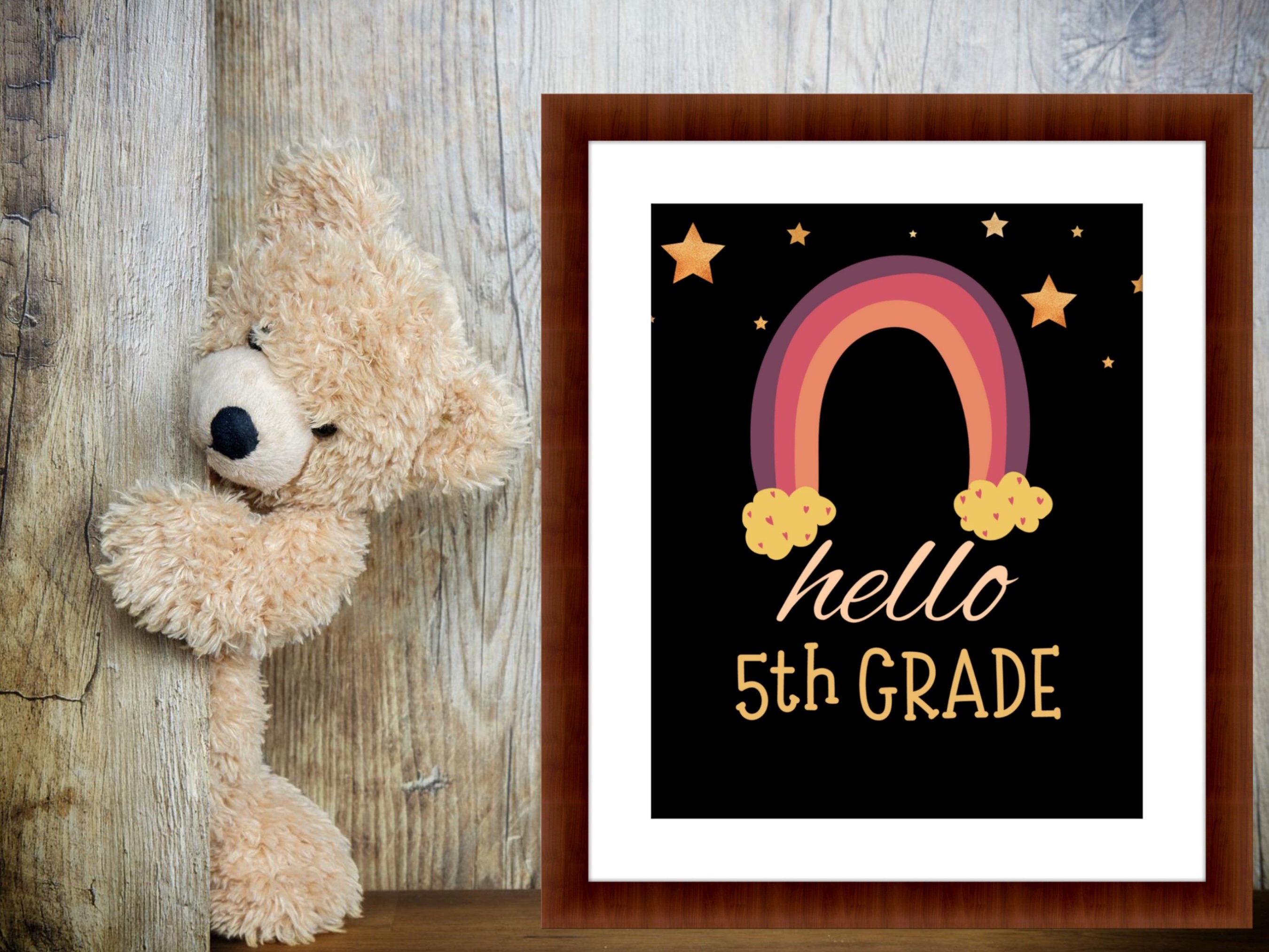 Hello 5th Grade First Day of 5th Grade Back to School Sign Printable ...
