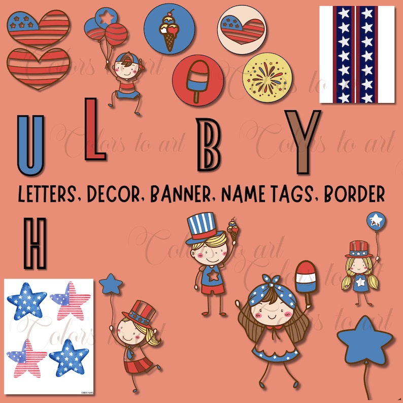4th of July Bulletin Board Kit | Patriotic Classroom Decor (digital ...