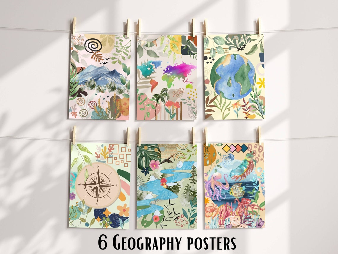 Geography Posters World Geography Bulletin Board Decor Educational ...