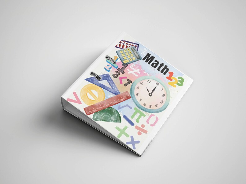 Math Subject Binder Cover Printable Back to School Math Teacher Binder ...