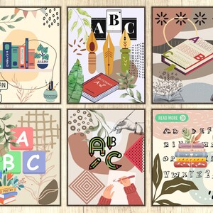 Boho Watercolor English Classroom Prints, Literature Wall Art (digital ...