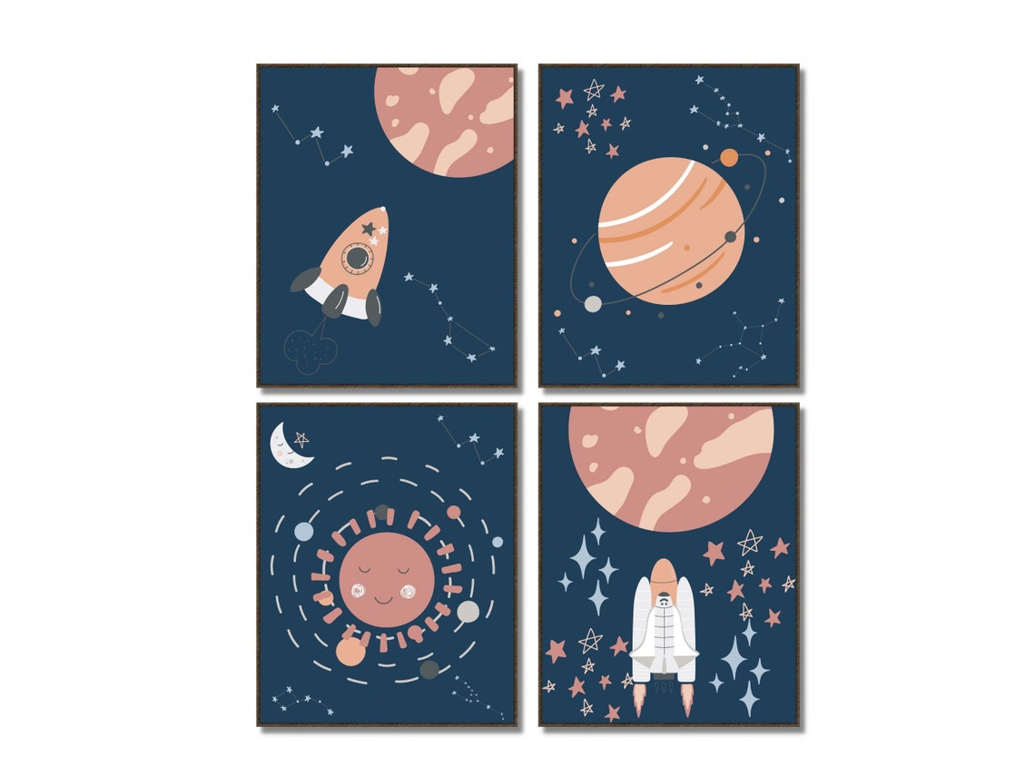 Space Art for Kids Space Themed Decor Gender Neutral Baby - Etsy