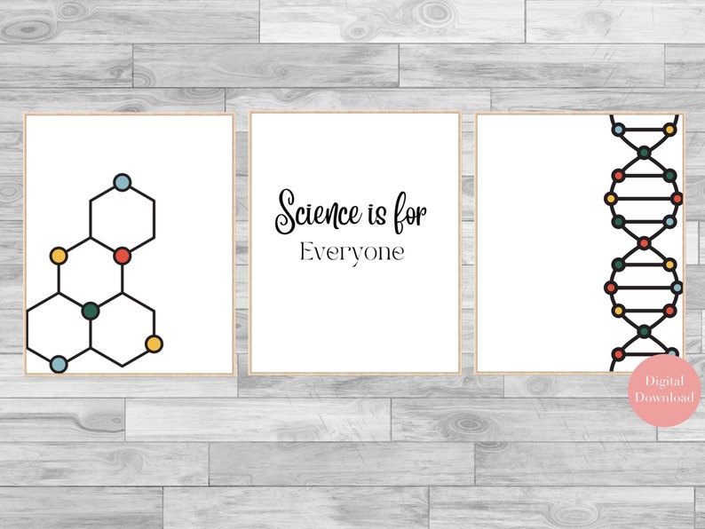 3 Science Printable Posters Science is for Everyone - Etsy