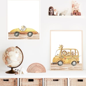 Transportation Boy Nursery Art Set Car Printable Art Watercolor DIGITAL ...