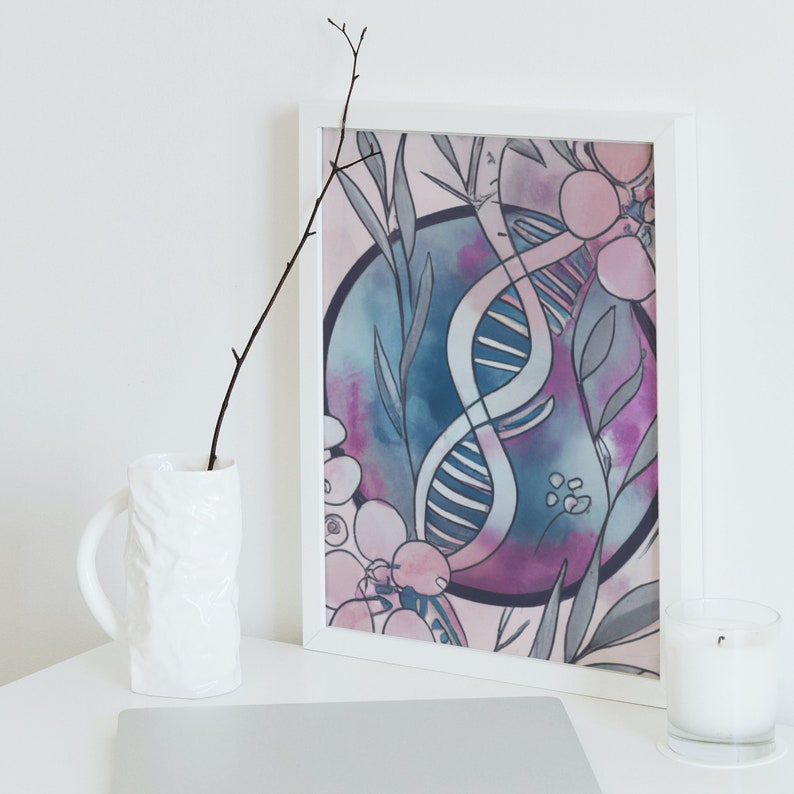 Science Print DNA Printable Watercolor Abstract Science - Etsy