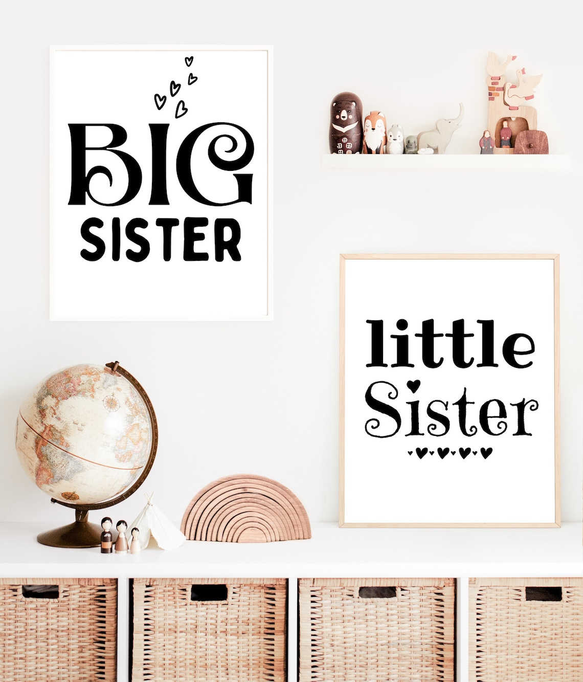 Big Sister Little Sister Printable Wall Art Sisters Shared - Etsy