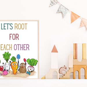 Let's Root for Each Other, Classroom Decor, Digital Print, Nursery ...