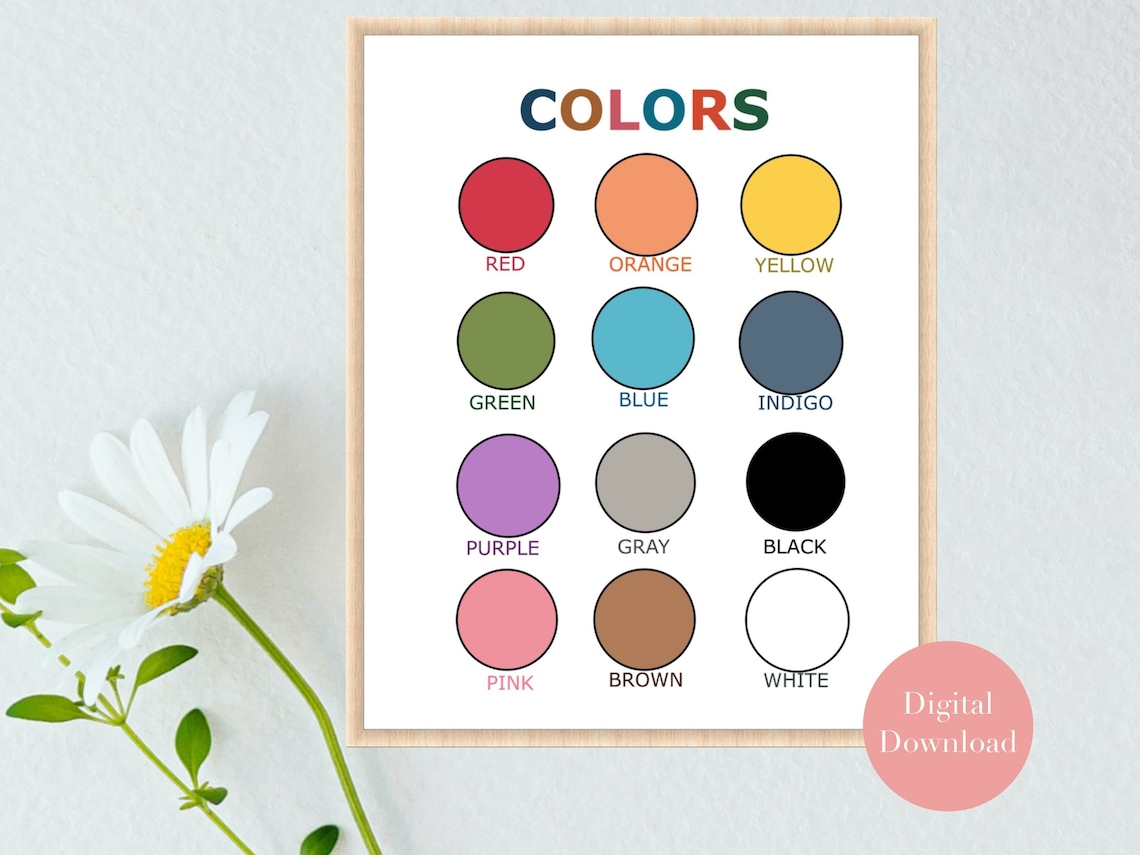 Colors Poster Colors Print Printable Educational Poster - Etsy
