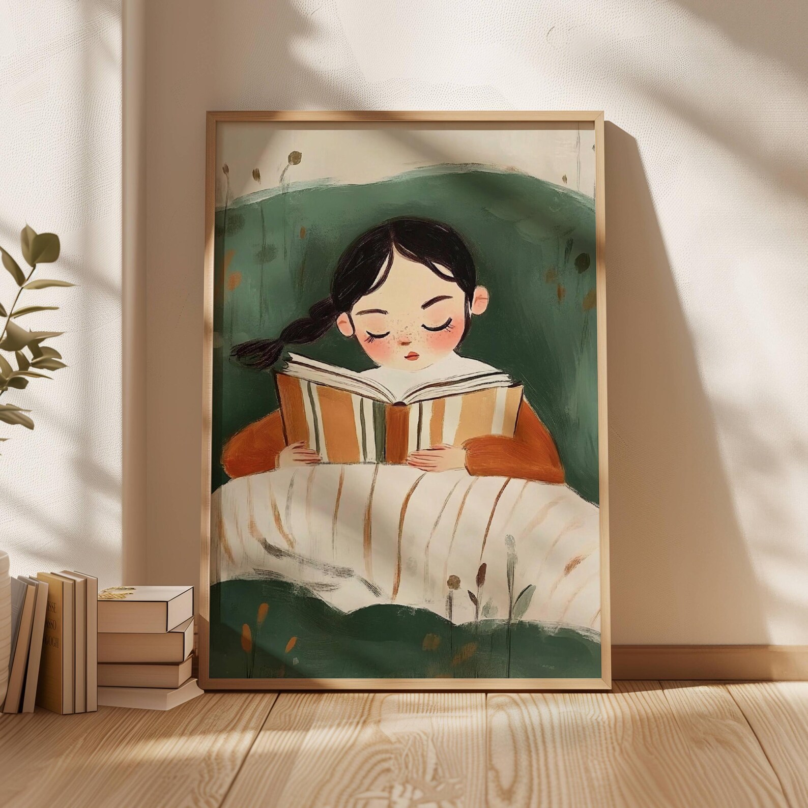 Reading Art Bookish Wall Art Book Lover Gift Reading Corner Decor Girl ...